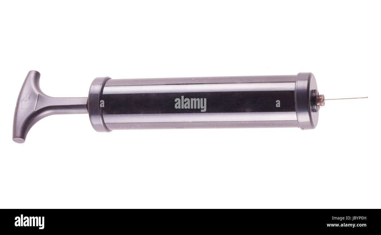 Black pump to inflate isolated over white background Stock Photo - Alamy