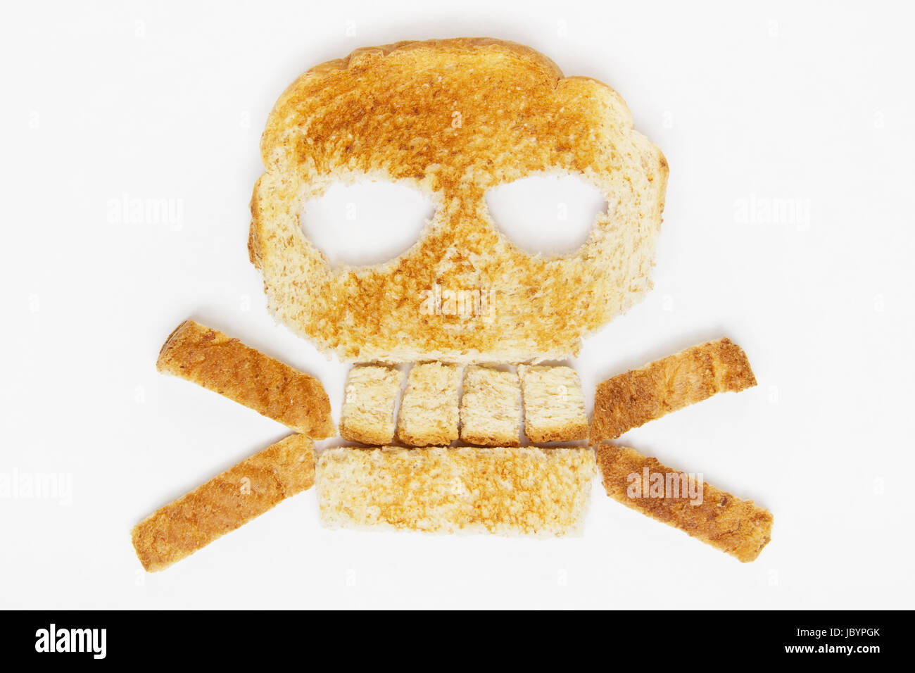 Stock image of bread skull and crossbones on white background Stock ...