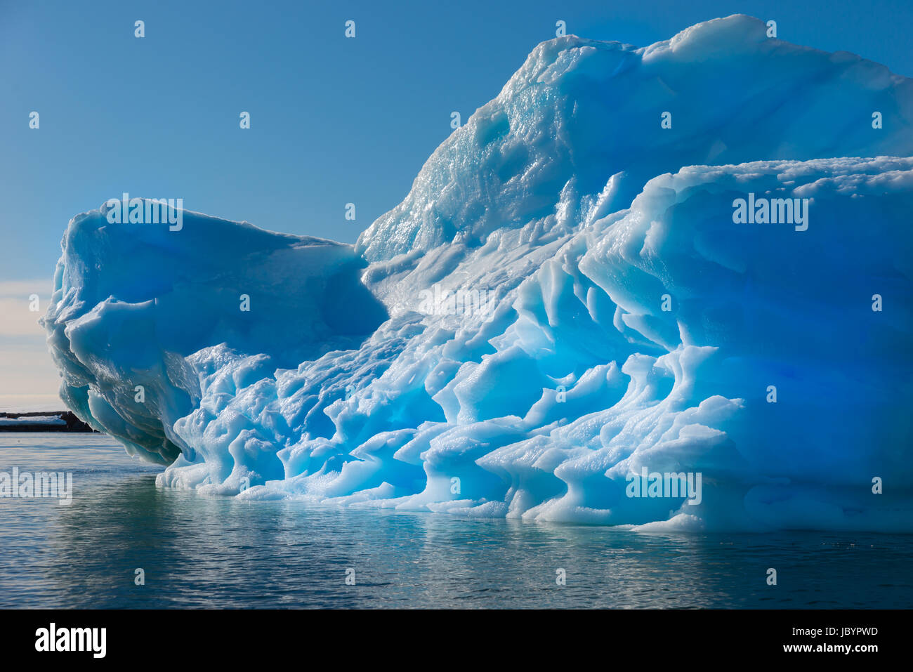 Blue shimmering beautiful iceberg in Antarctica Stock Photo - Alamy