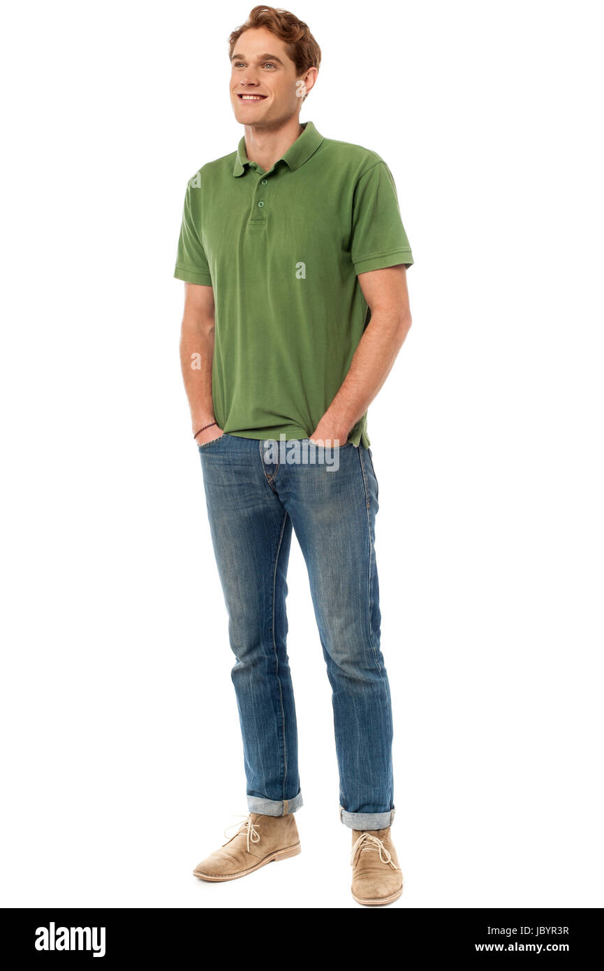 Handsome young man standing, full length portrait Stock Photo - Alamy