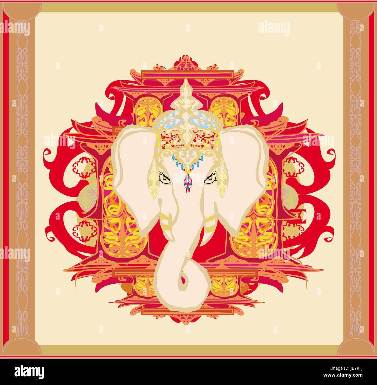 Creative illustration of Hindu Lord Ganesha Stock Photo - Alamy