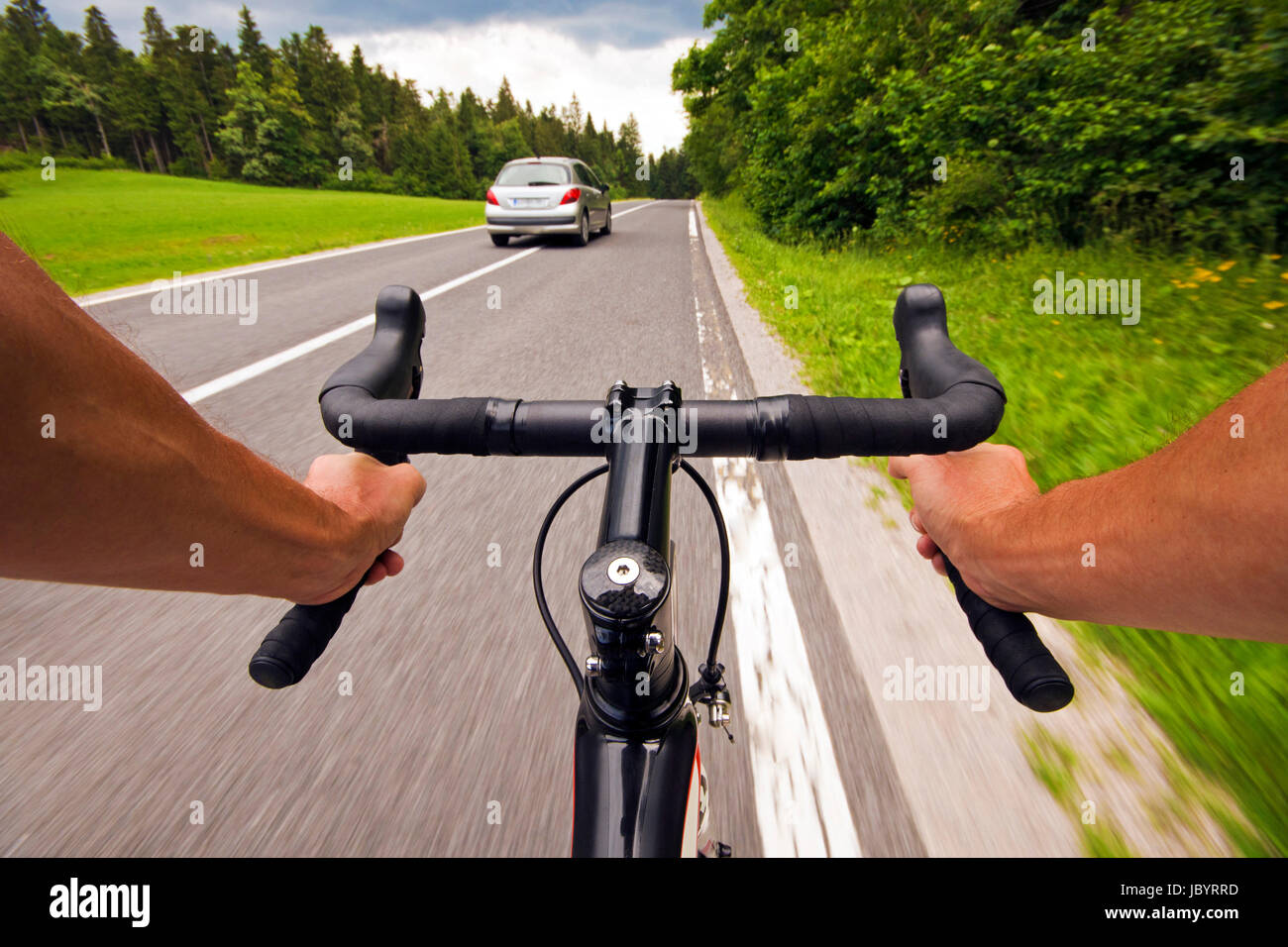 Road cycling wide angle speed shoot Stock Photo - Alamy