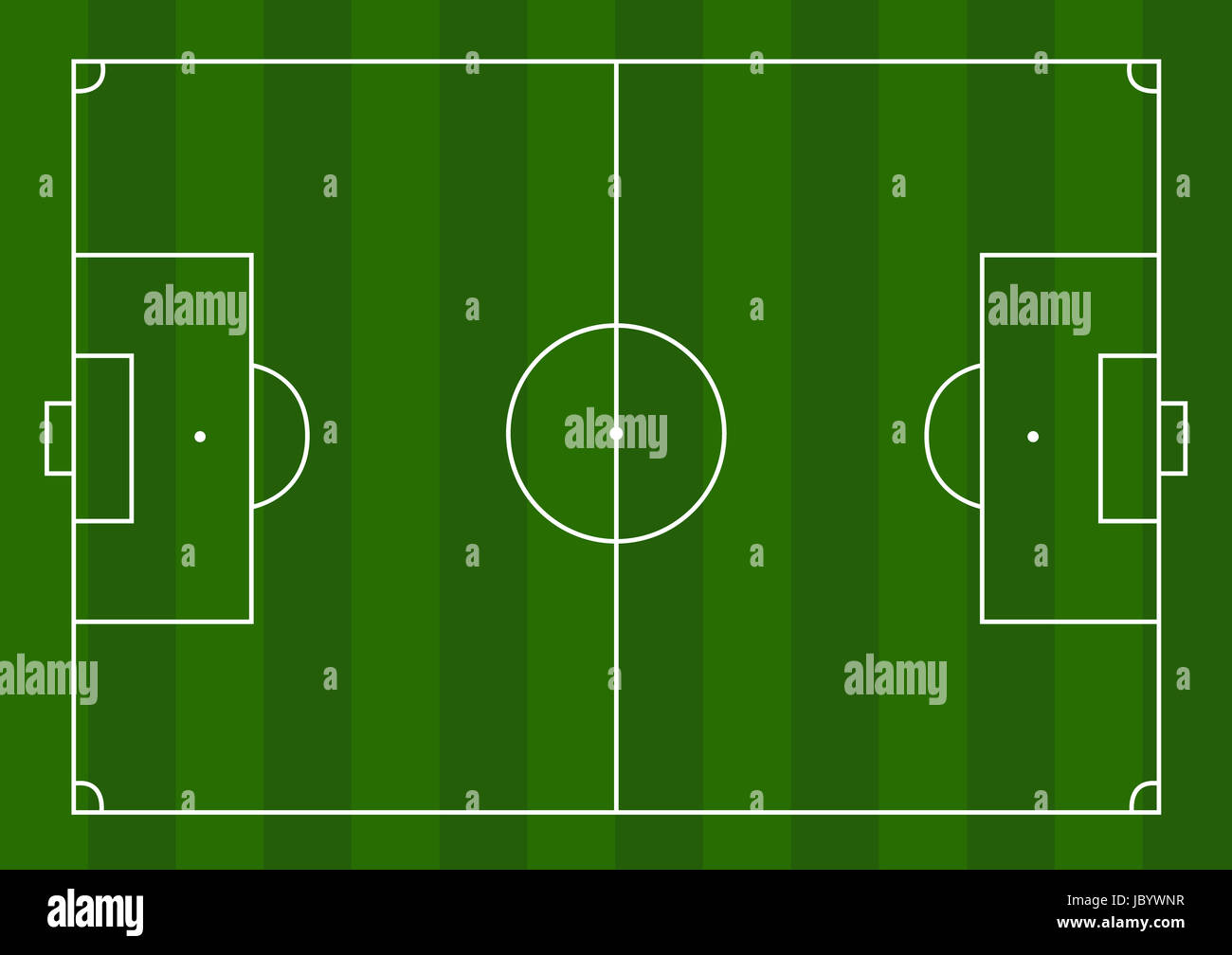 Illustration of a football pitch with green stripes Stock Photo - Alamy