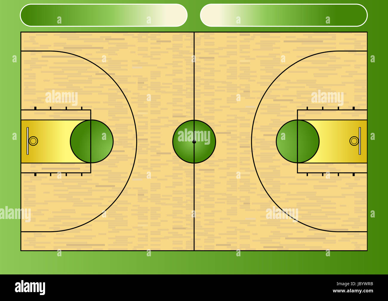 Vector illustration of a basketball court Stock Photo - Alamy