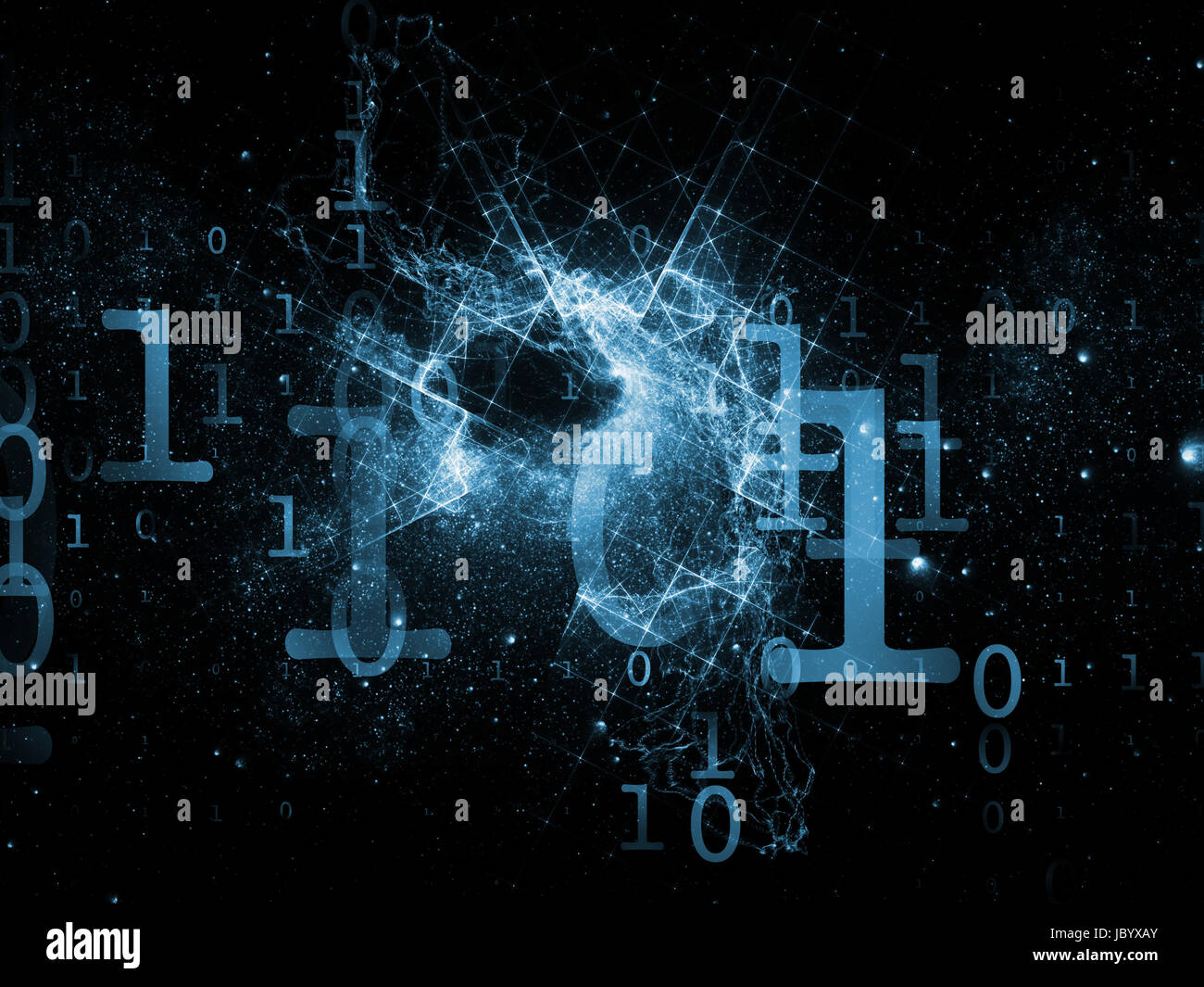 Number in Space series. Artistic background made of numbers, fractal ...