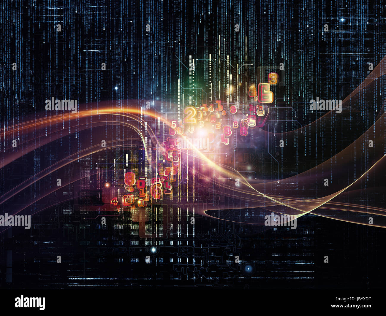 Light of Logic series. Design composed of numbers, lights and design ...