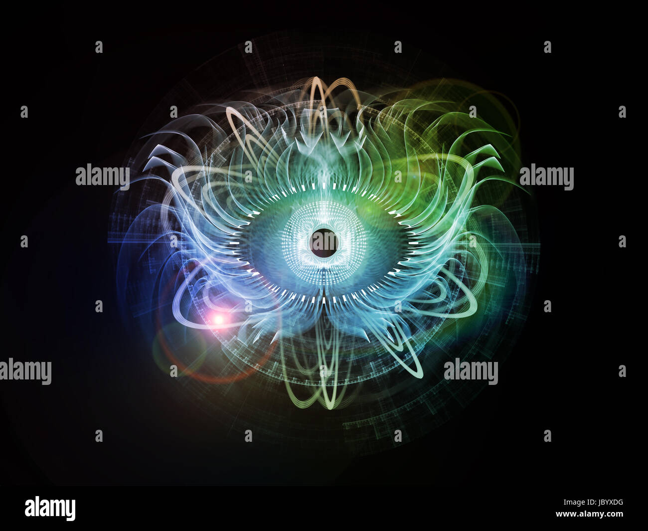 Eye Particle series. Background design of eye shape and fractal ...