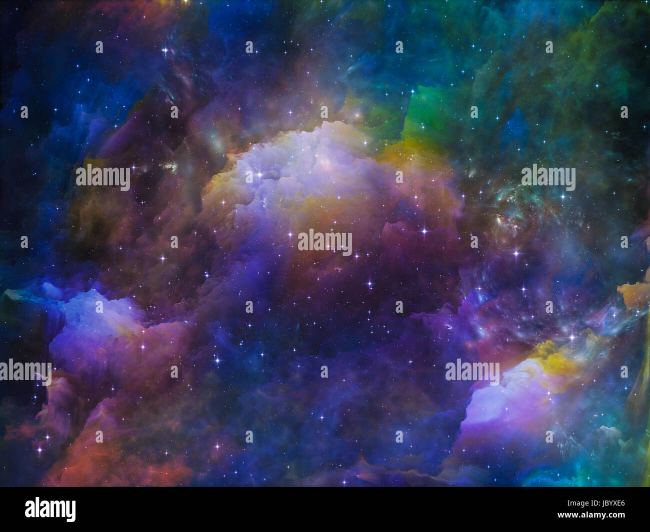 Deep Space series. Design composed of nebula, stars and colors as a ...