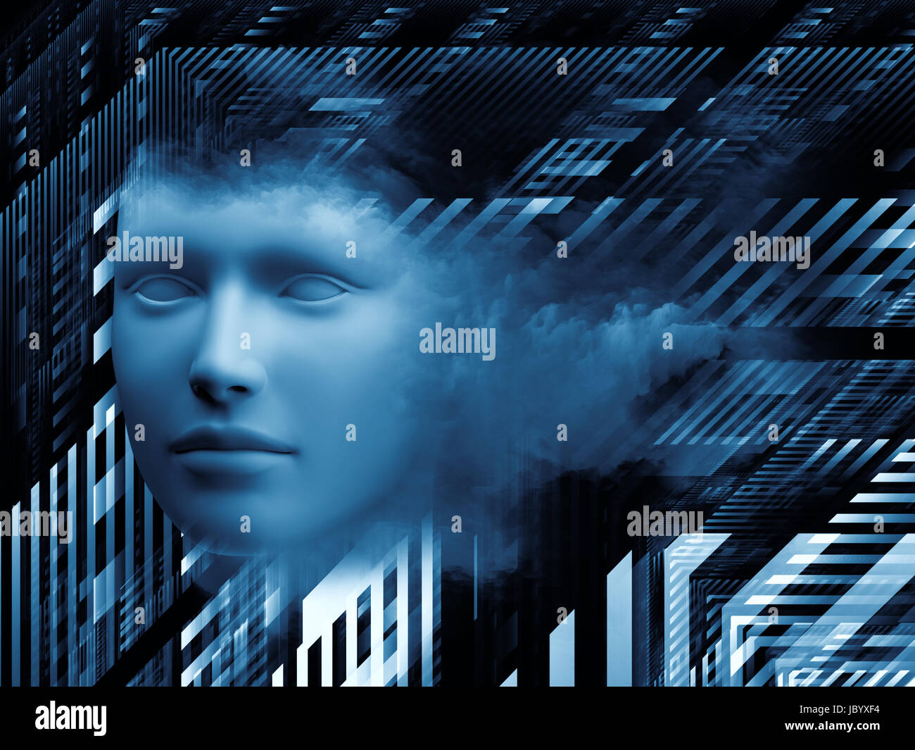 Fractal Mind series. Visually attractive backdrop made of human head ...