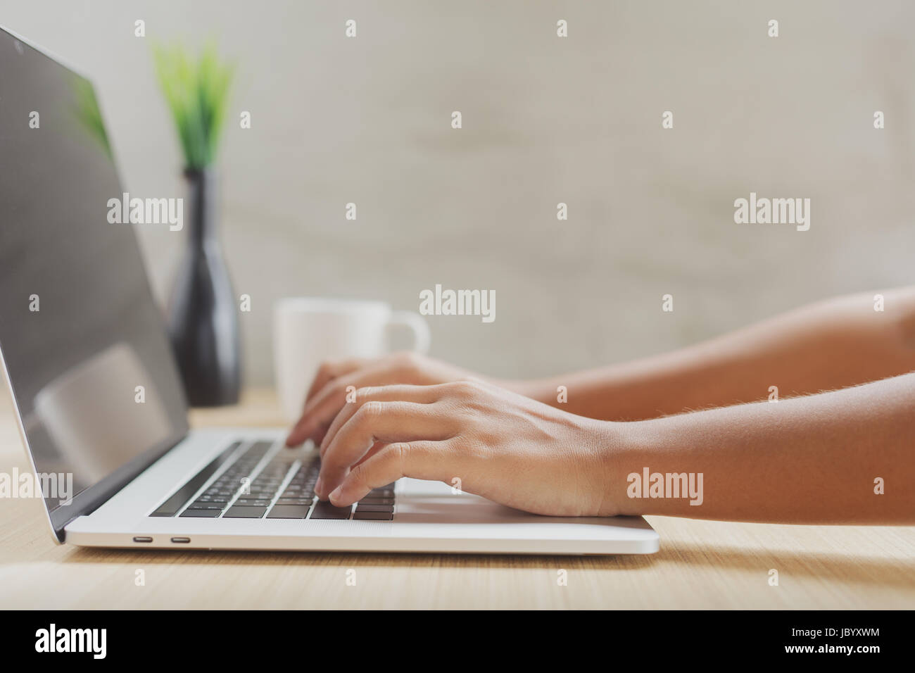 close-up hand typing on keyboard computer Stock Photo - Alamy