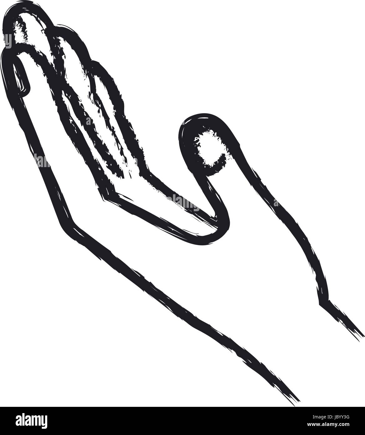 blurred silhouette extended hand of symbol of receiving Stock Vector ...