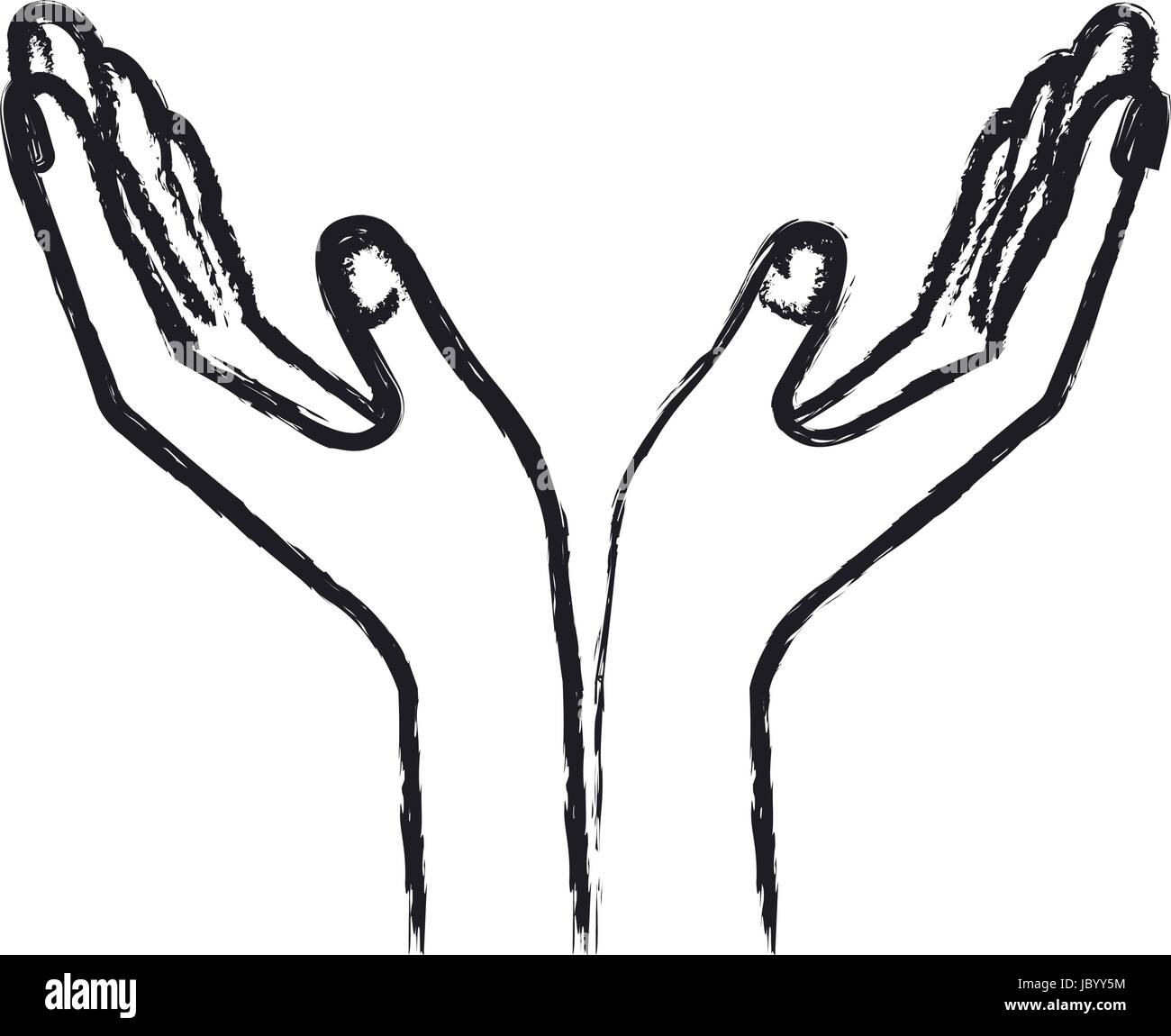 blurred silhouette opened hands of symbol of receiving Stock Vector ...