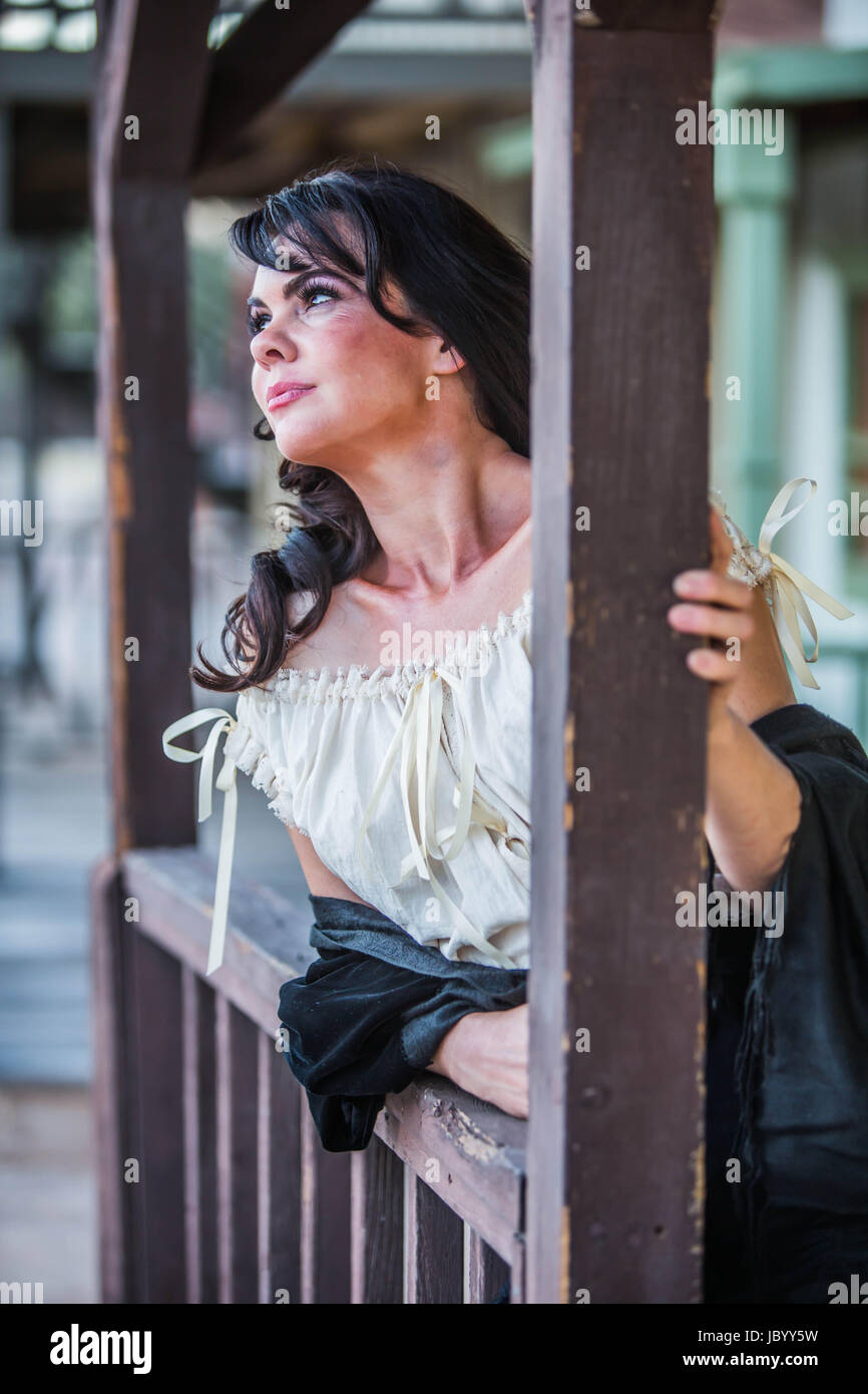 Portrait of an old west saloon girl Stock Photo - Alamy