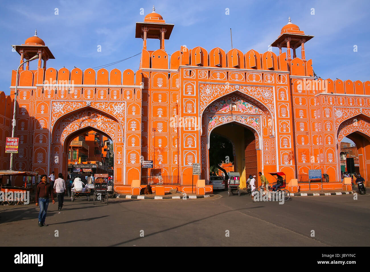 Ajmeri Gate in Jaipur, Rajasthan, India. There are seven gates in the ...