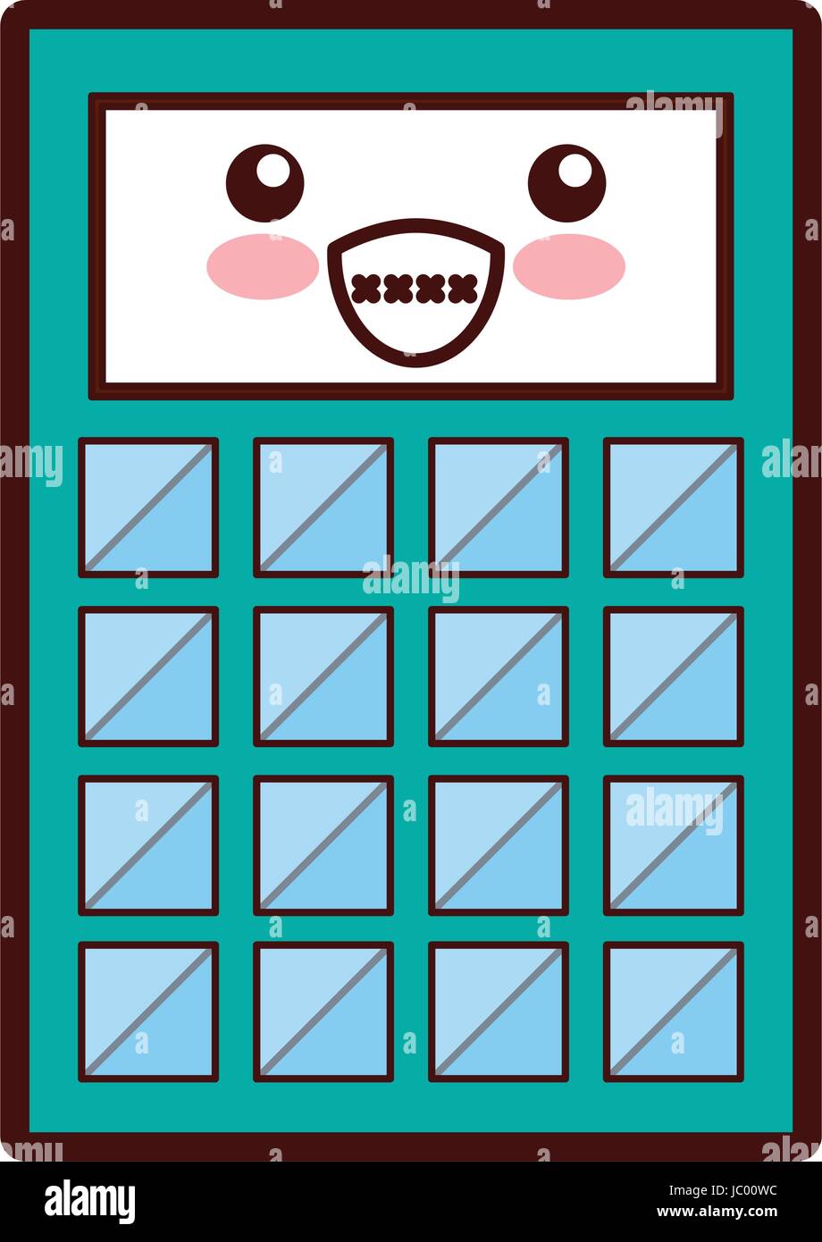 calculator math kawaii character Stock Vector Image & Art - Alamy