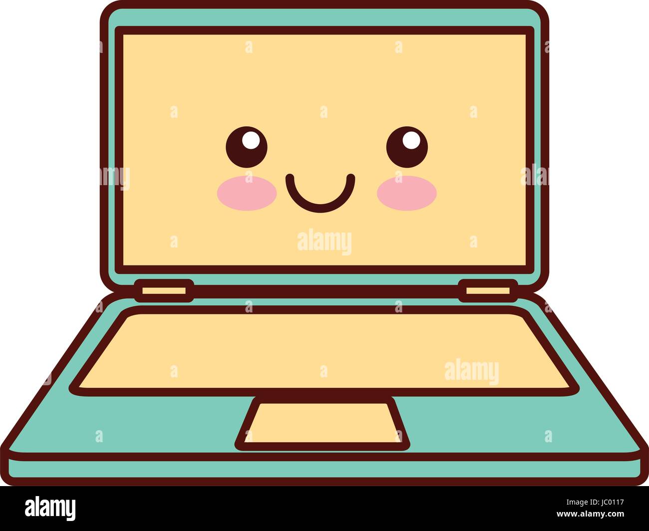 Laptop icon kawaii technology vector hi-res stock photography and ...