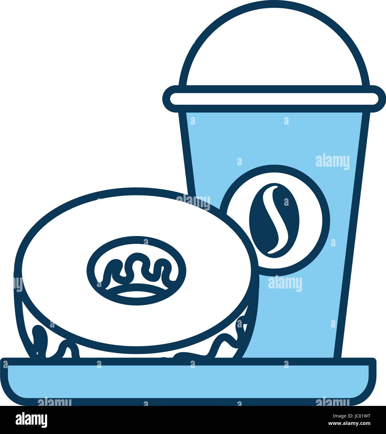 Fresh coffee donut sweet Stock Vector Images - Alamy