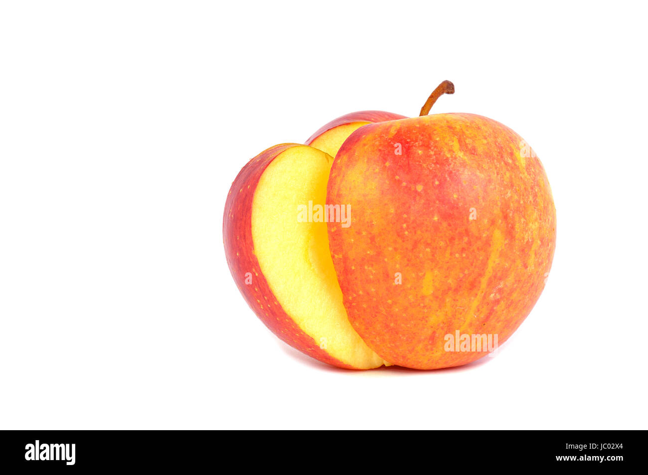 Cut apple isolated on white background Stock Photo - Alamy