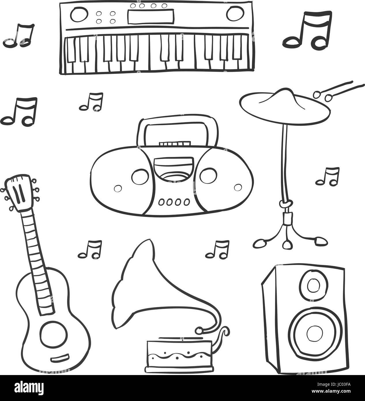 Doodle of music hand draw vector art Stock Vector Image & Art - Alamy