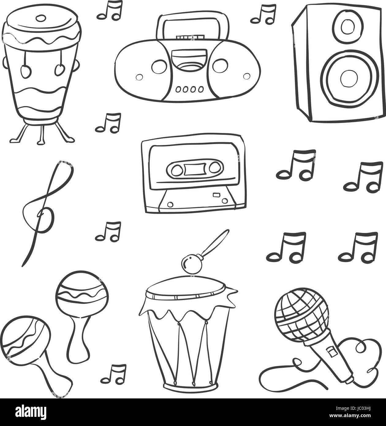 Doodle of music style hand draw vector illustration Stock Vector Image ...