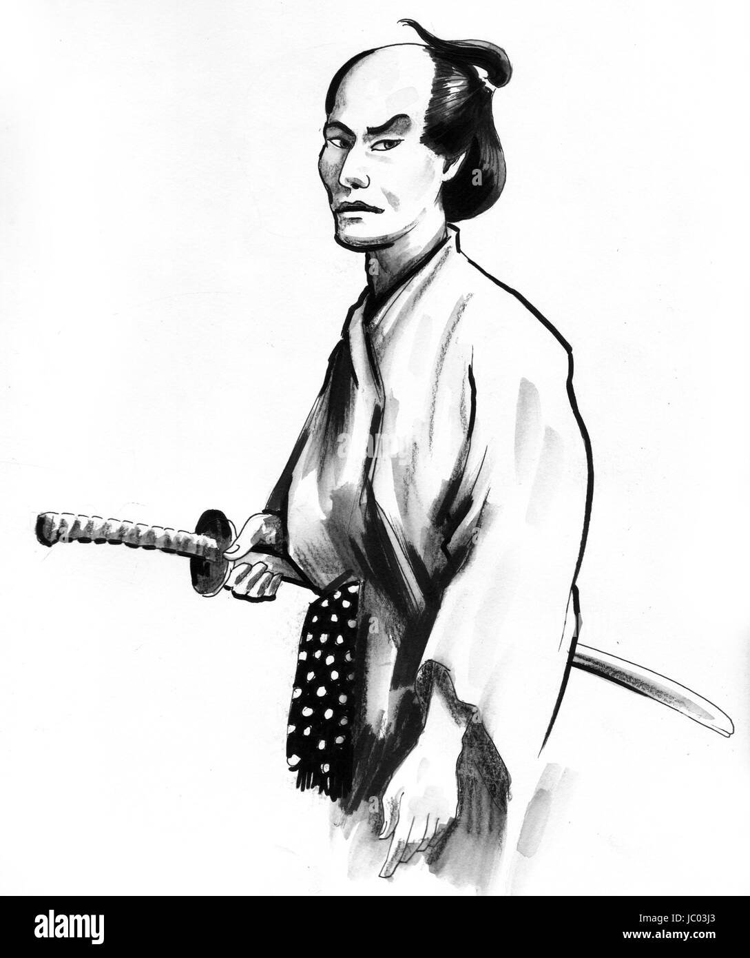 Japanese samurai warrior drawing sword hi-res stock photography and ...