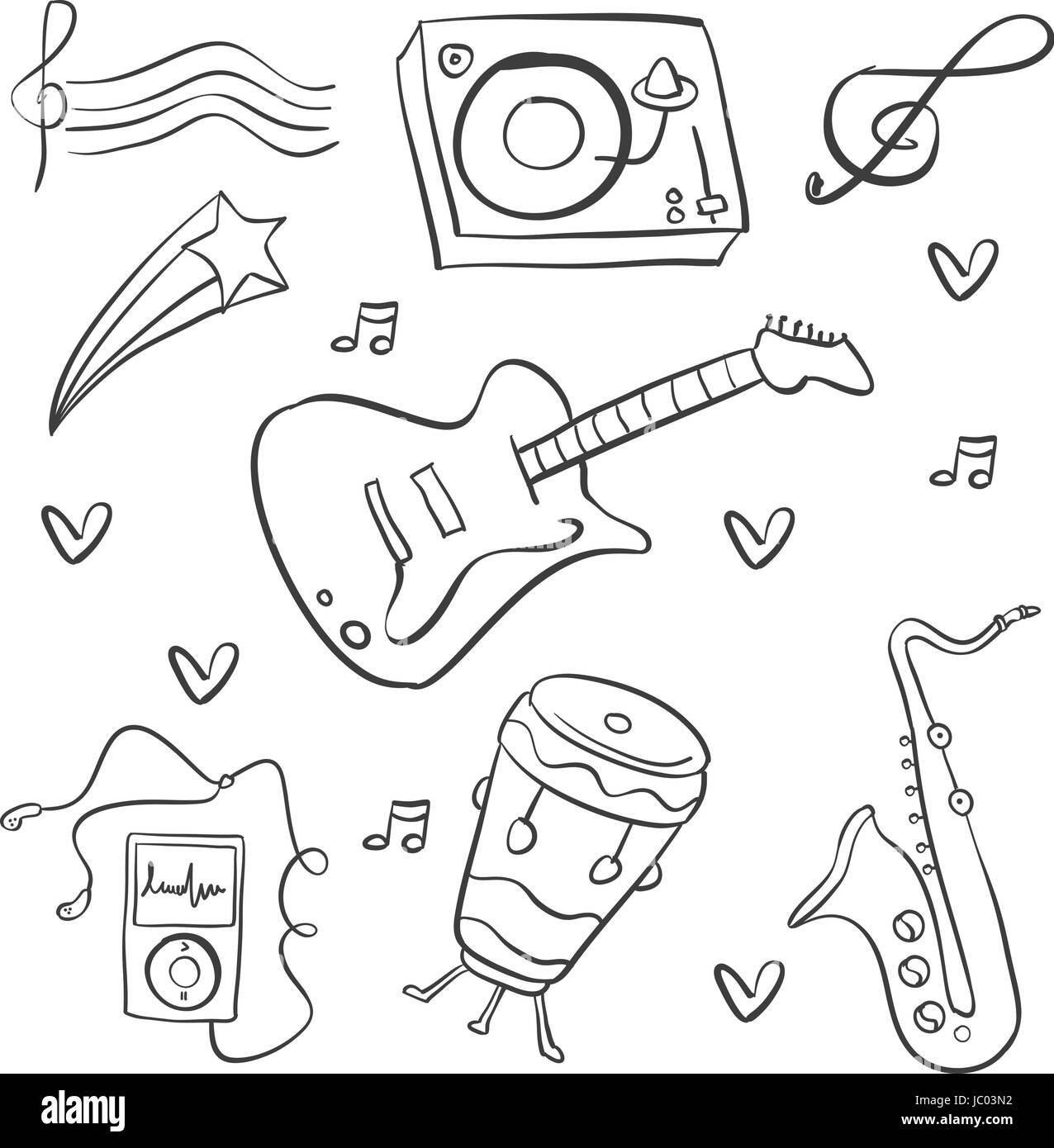 Doodle music hand draw collection vector art Stock Vector Image & Art ...