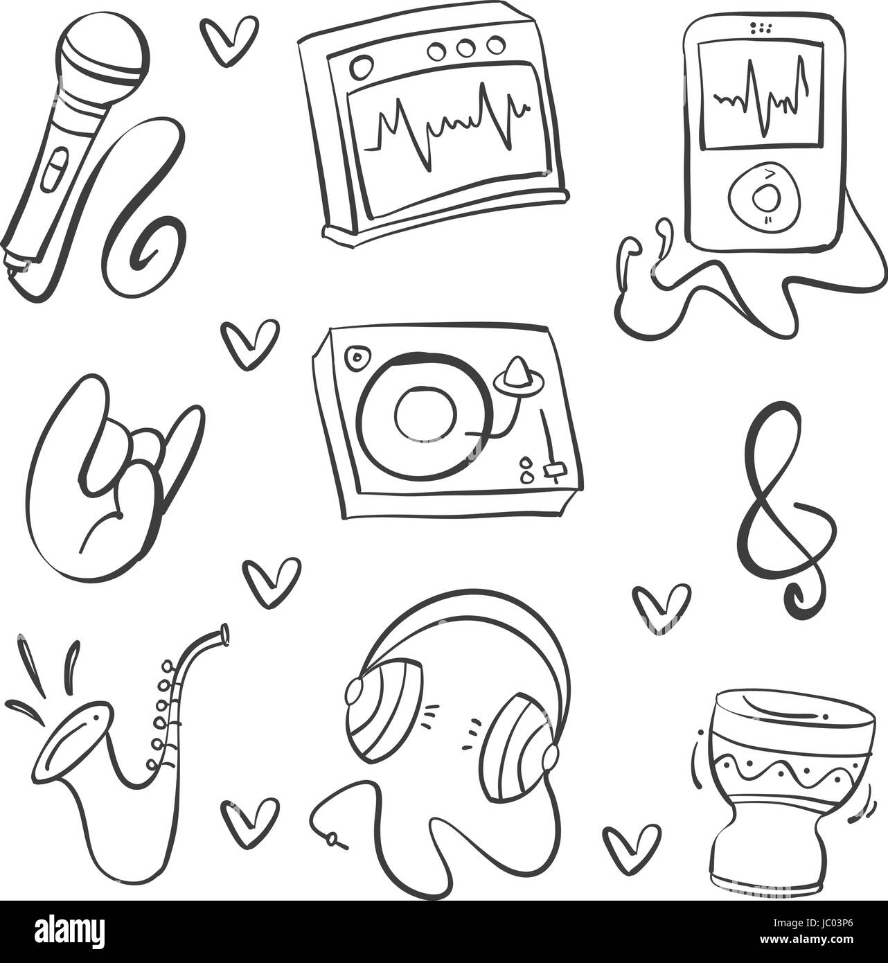 Doodle of music vector illustration collection stock Stock Vector Image ...
