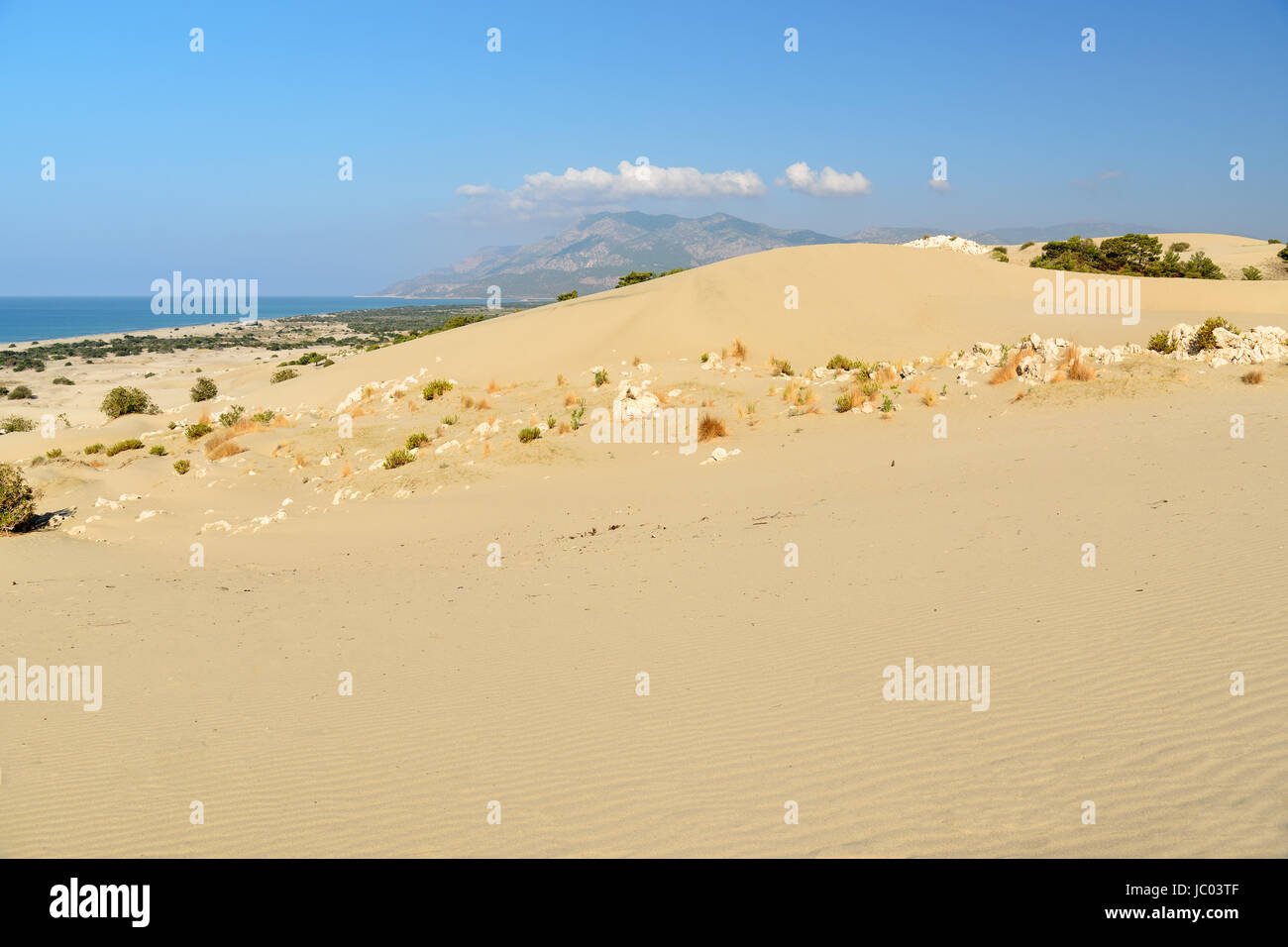 White Sand dunes on Patara beach. Antalya Province. Turkey Stock Photo ...