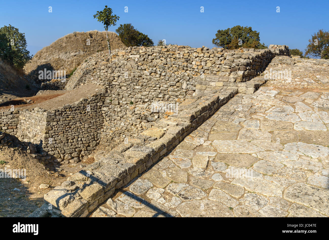 The Ramp in ancient city Troy. Canakkale Province. Turkey Stock Photo ...