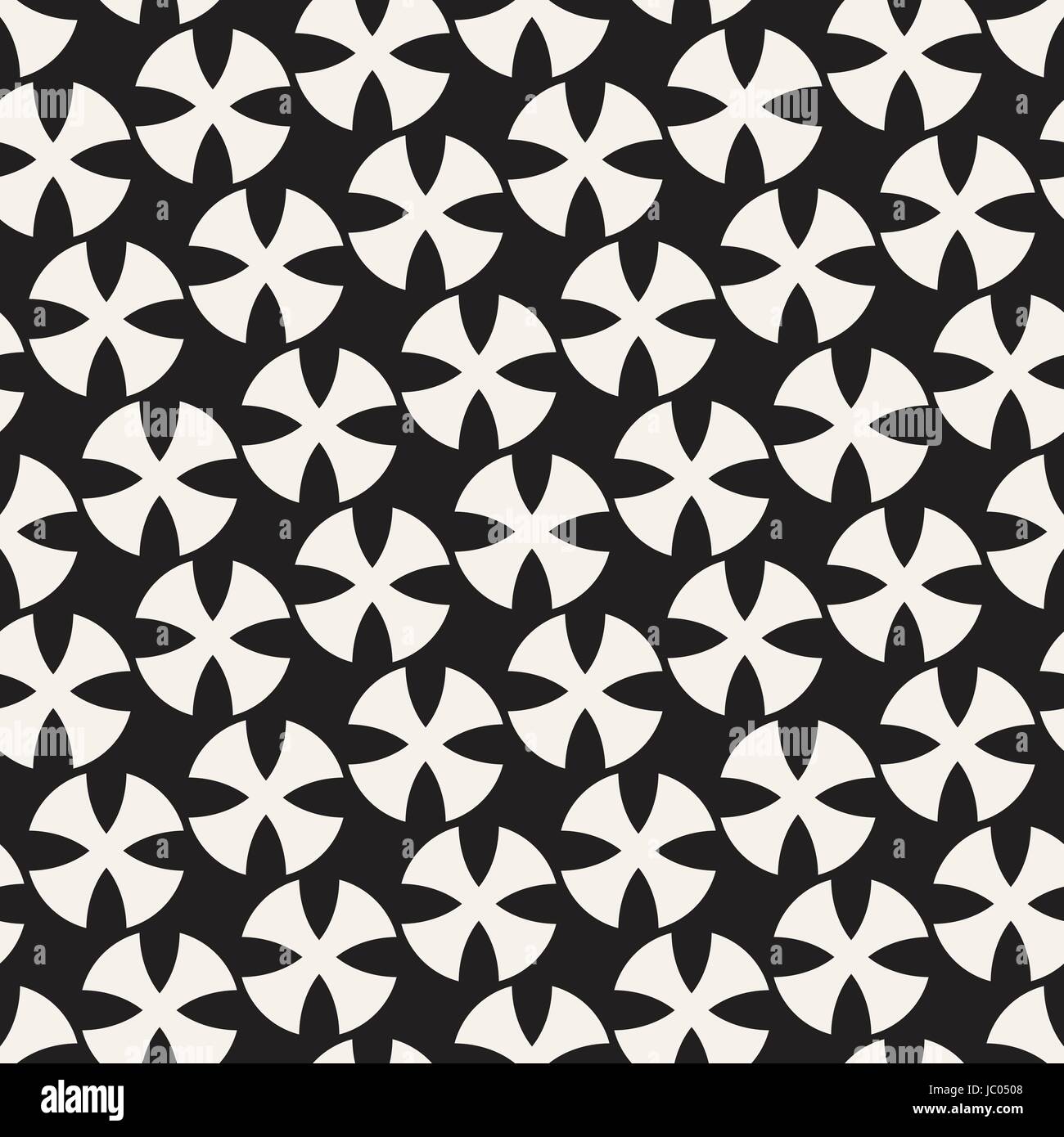 Seamless black and white cross shape lattice pattern. Abstract ...