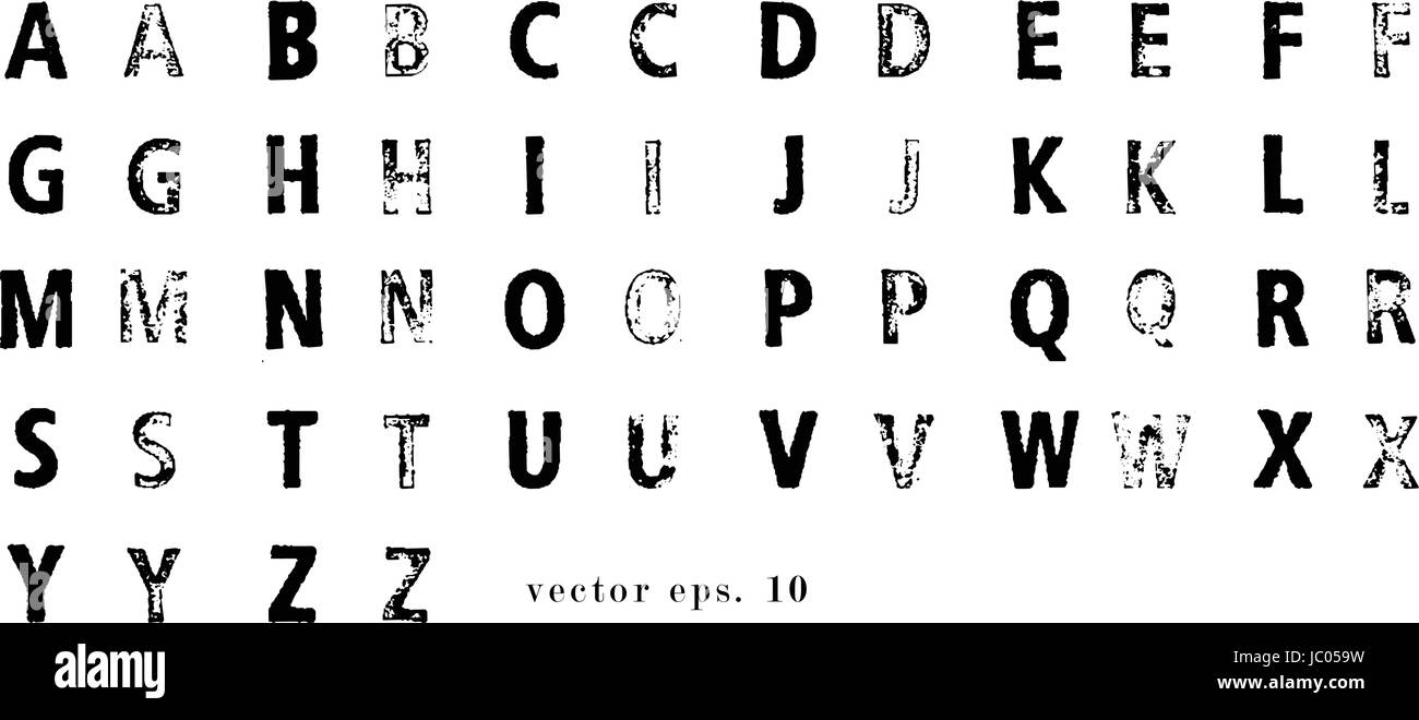 Vector latin alphabet. Lattin grange font. Modern print letters with ...