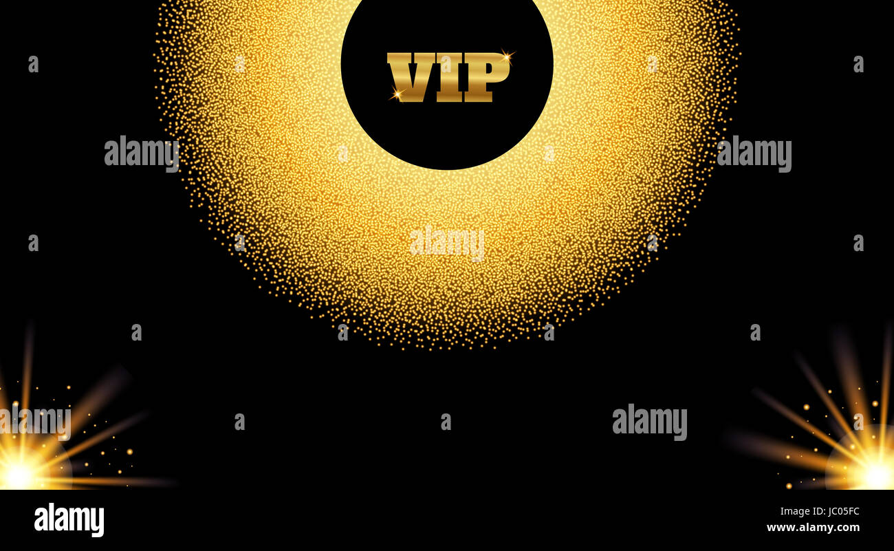 Abstract golden VIP invitation card with glow light effect. Vector ...