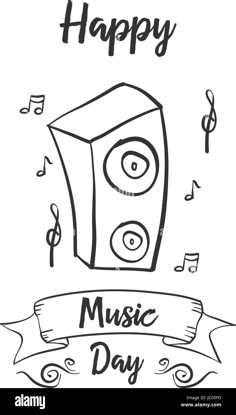 Happy music day doodle card vector art Stock Vector Image & Art - Alamy