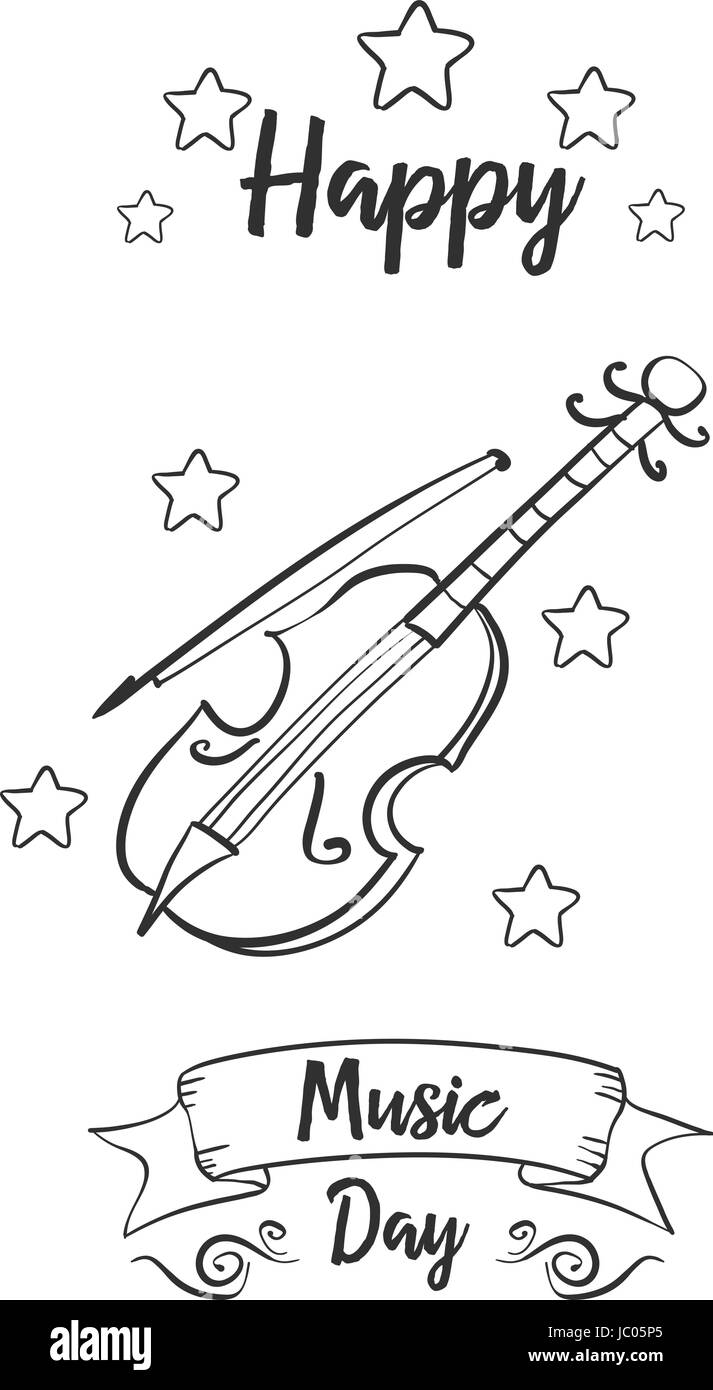 Hand draw style for music day card vector art Stock Vector Image & Art ...