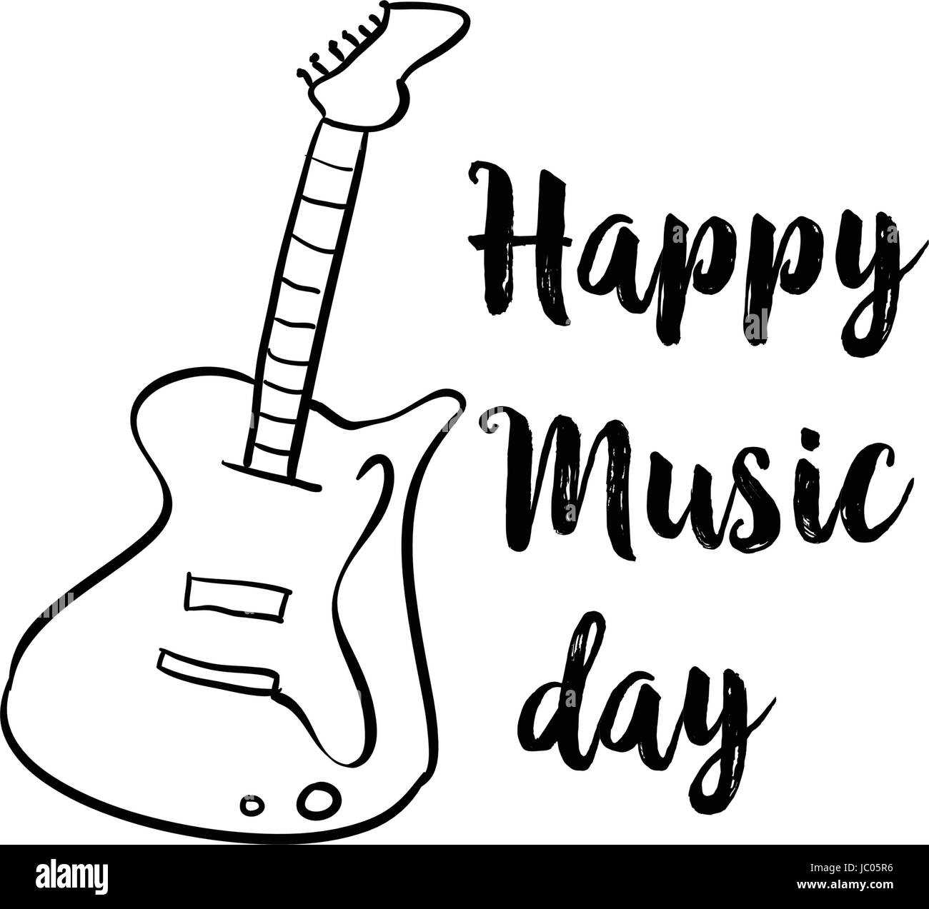 Happy music day hand draw style card Stock Vector Image & Art - Alamy