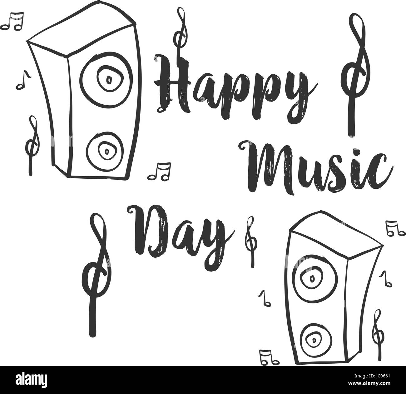 Hand draw card style music day Stock Vector Image & Art - Alamy