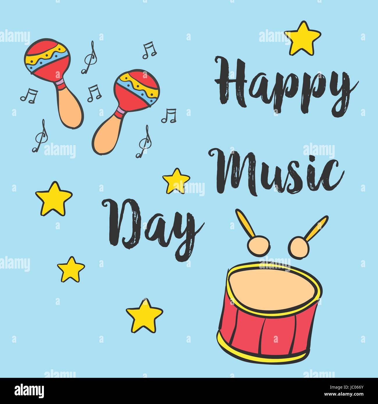 Music day hand draw style card collection Stock Vector Image & Art - Alamy