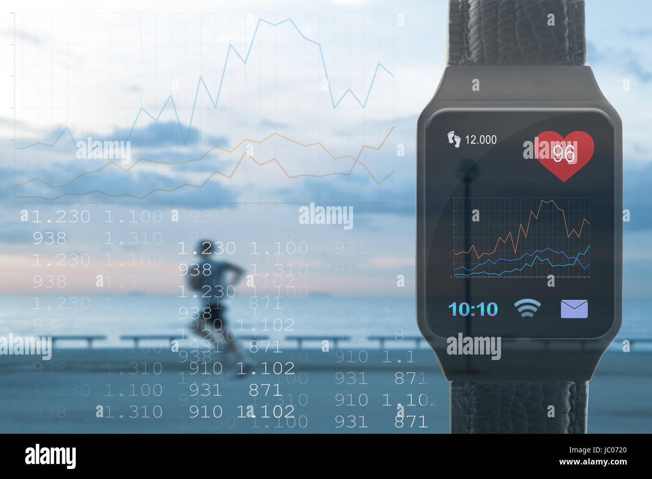 Sport activity tracking and monitoring using a smartphone app. A person ...