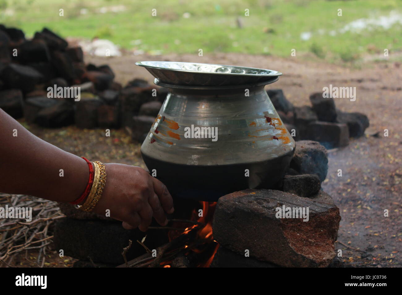 Indian festival pongal pot decoration hi-res stock photography and ...