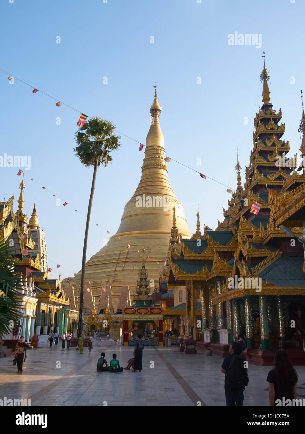 Inside the Shwedagon pagoda complex Yangon Myanmar Stock Photo - Alamy