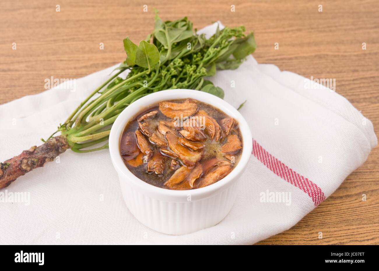 Thai Cuisine and Food, A Dish of Boiled Margosa or Neem Leaves and ...