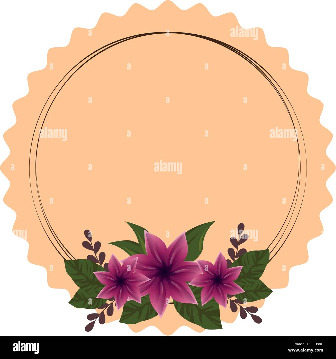 Round frame with flowers Stock Vector Image & Art - Alamy