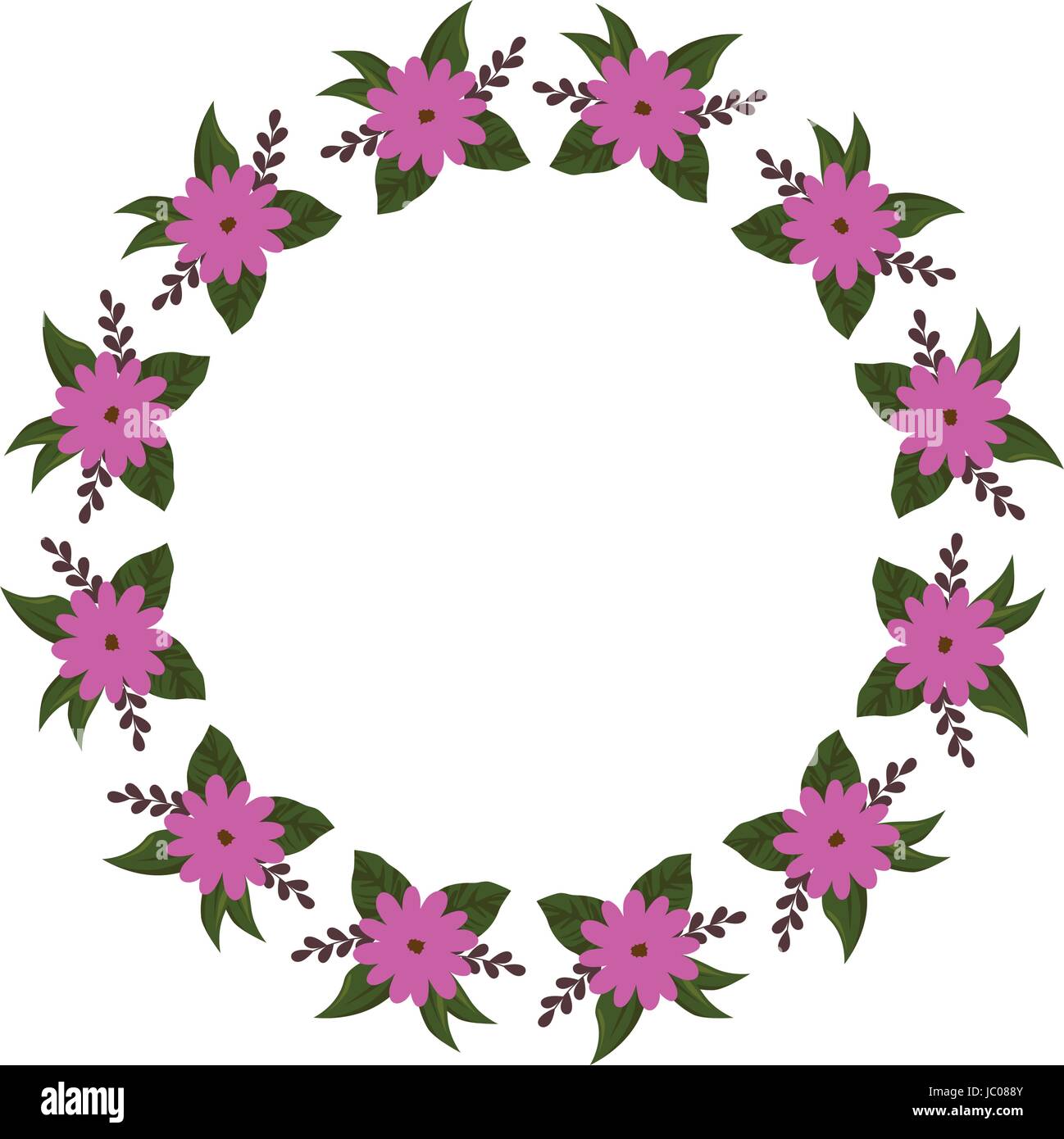 Round frame with flowers Stock Vector Image & Art - Alamy