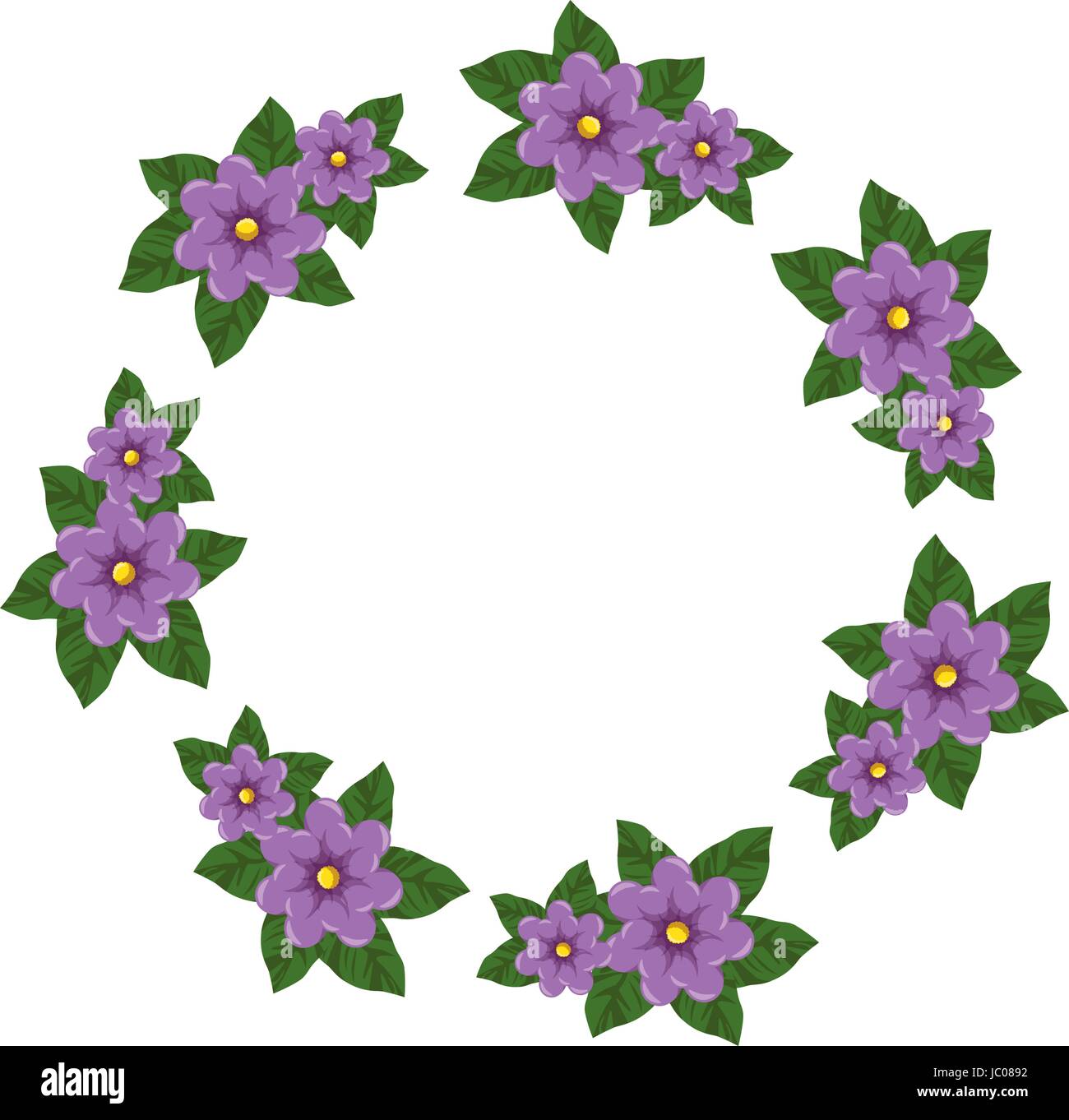 Round frame with flowers Stock Vector Image & Art - Alamy