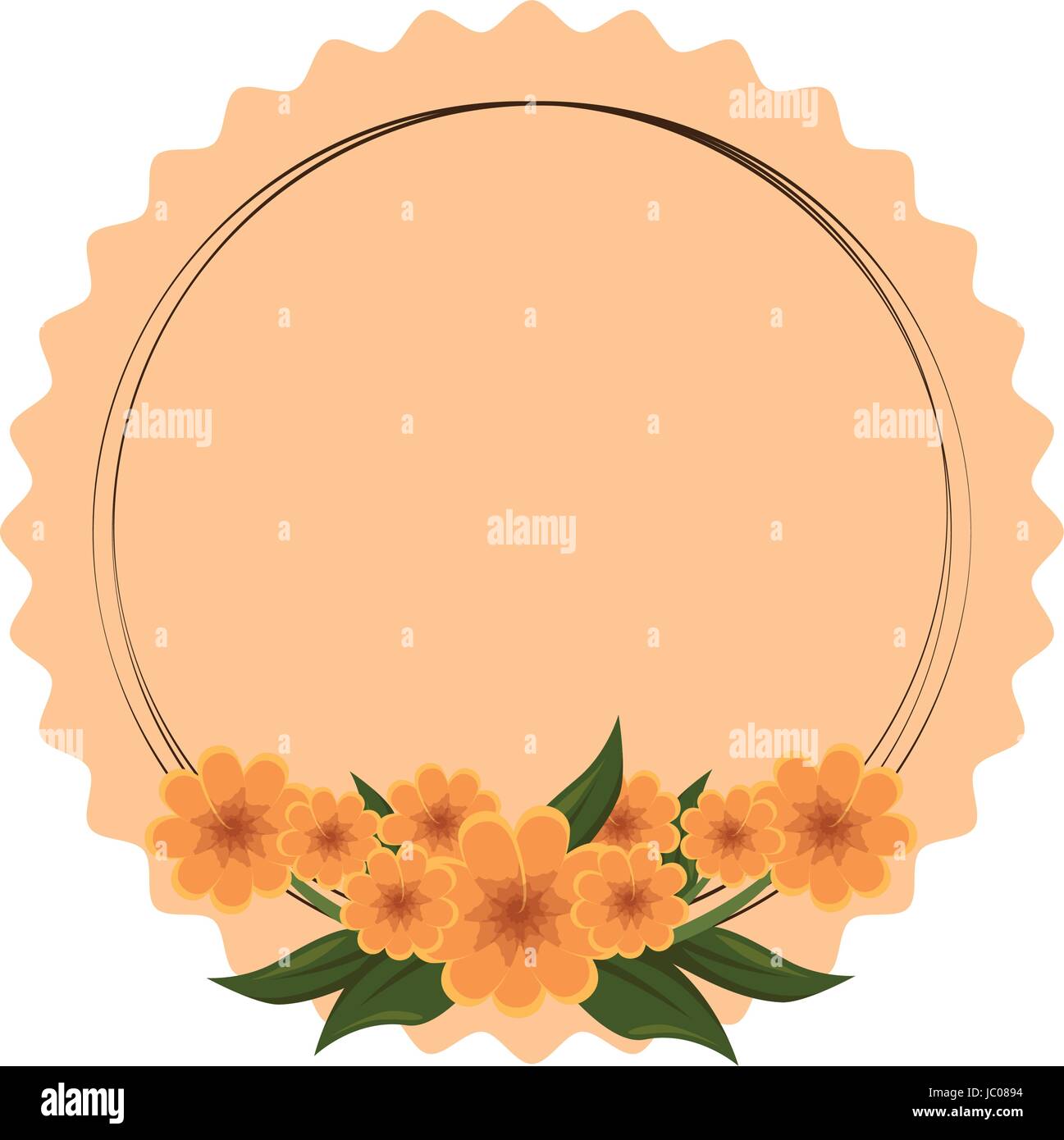 Round frame with flowers Stock Vector Image & Art - Alamy