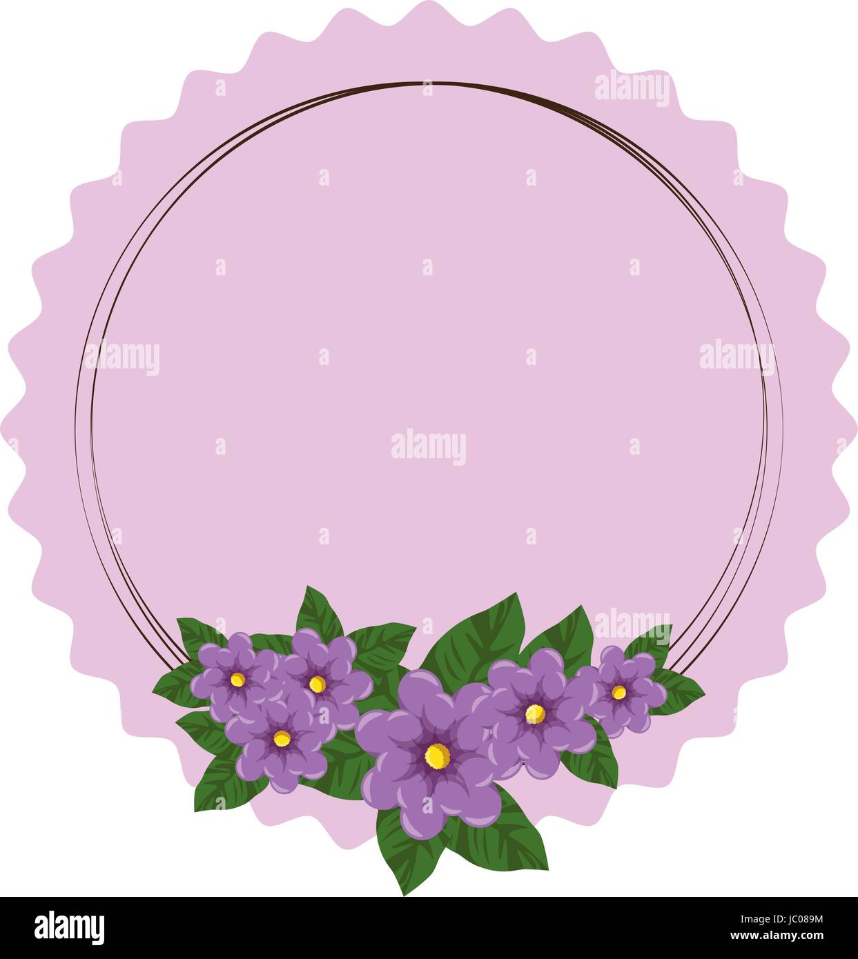 Round frame with flowers Stock Vector Image & Art - Alamy