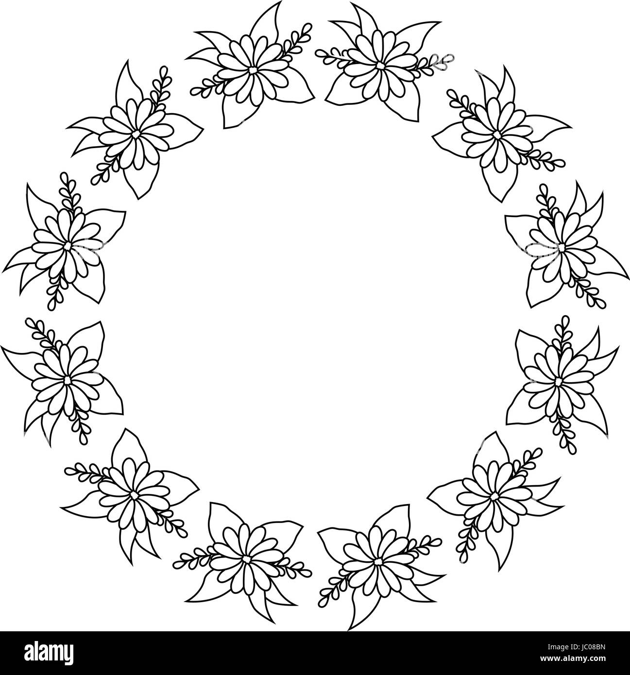 Round frame with flowers Stock Vector Image & Art - Alamy