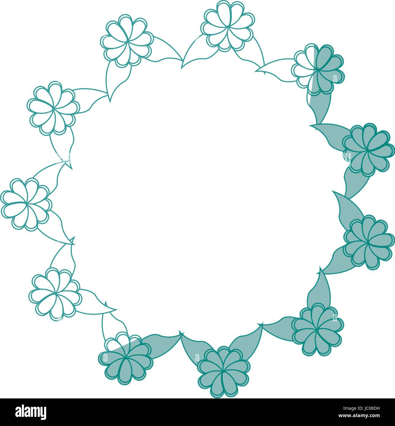 Round frame with flowers Stock Vector Image & Art - Alamy