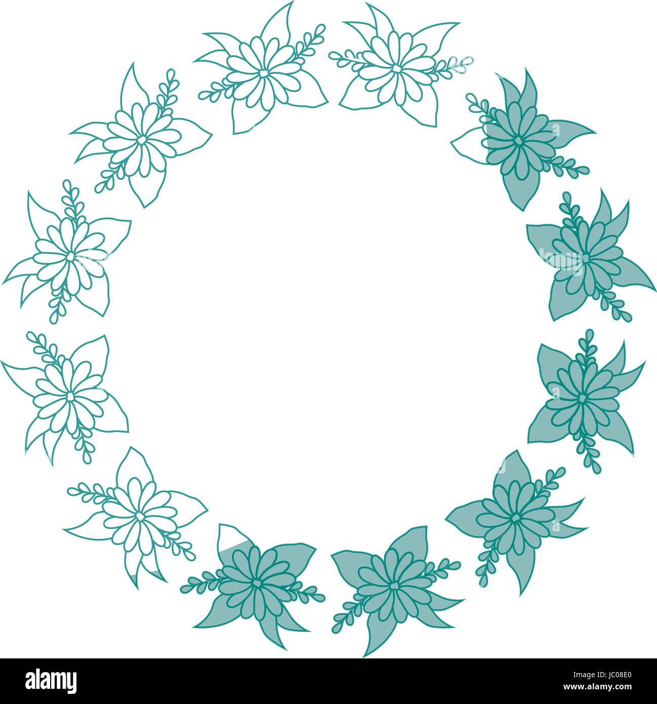 Round frame with flowers Stock Vector Image & Art - Alamy