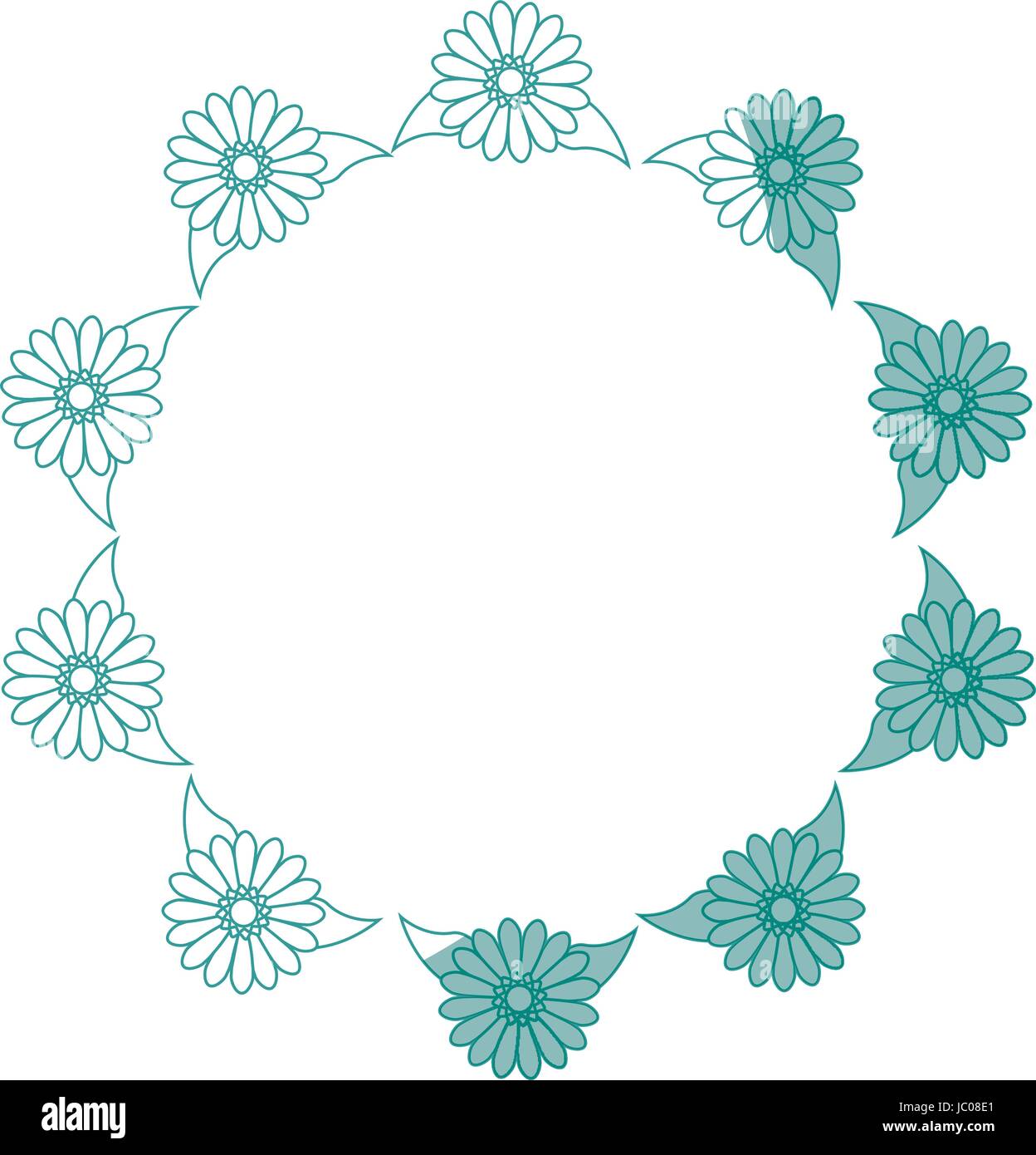 Round frame with flowers Stock Vector Image & Art - Alamy